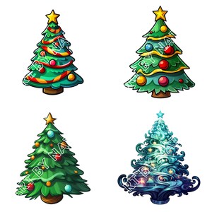 Christmas Tree PNG Clipart Pack for Commercial Use, Junk Journal ...