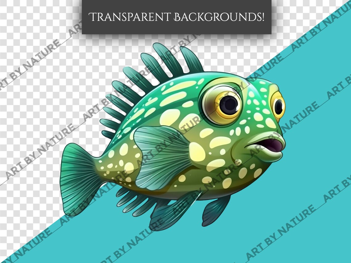 Pufferfish Clipart Pack, Clipart for Commercial Use, Transparent Pngs ...