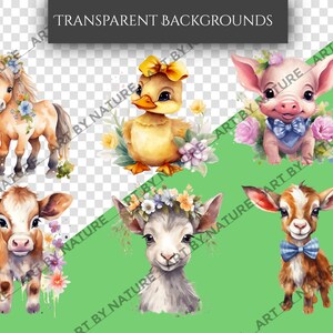 Farm Animals Clipart Mega Bundle | Watercolor Printable Transparent ...