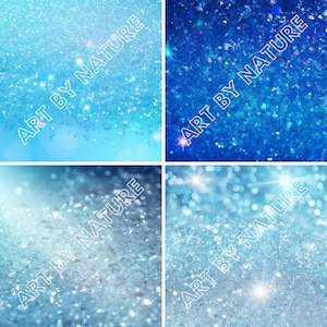 Blue Glitter Digital Paper | Printable Scrapbook Paper Iridescent ...