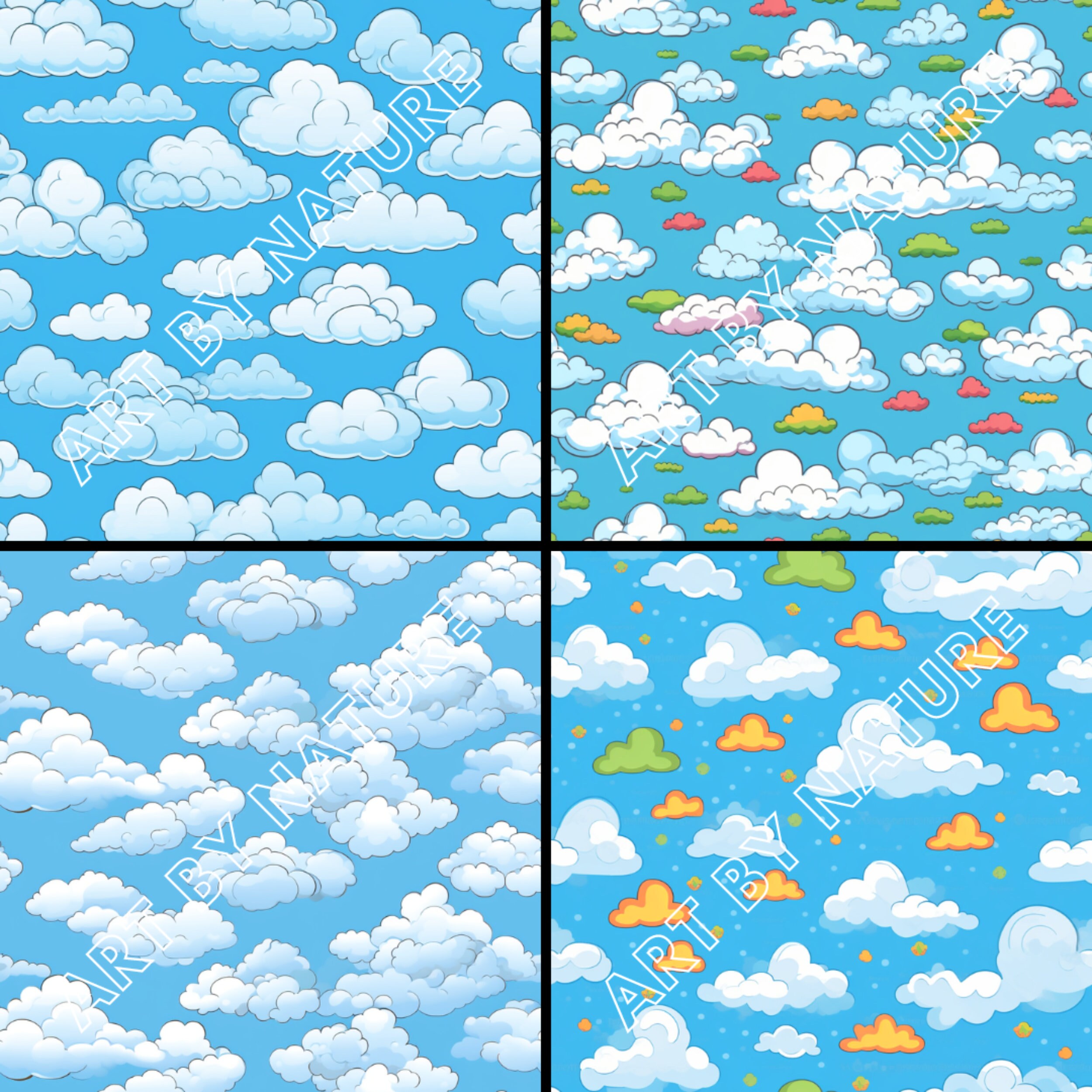 Clouds Seamless Digital Paper Printable Scrapbook Paper - Etsy