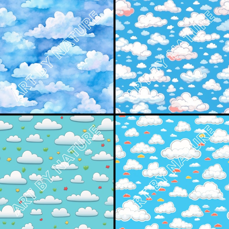 Clouds Seamless Digital Paper Printable Scrapbook Paper - Etsy