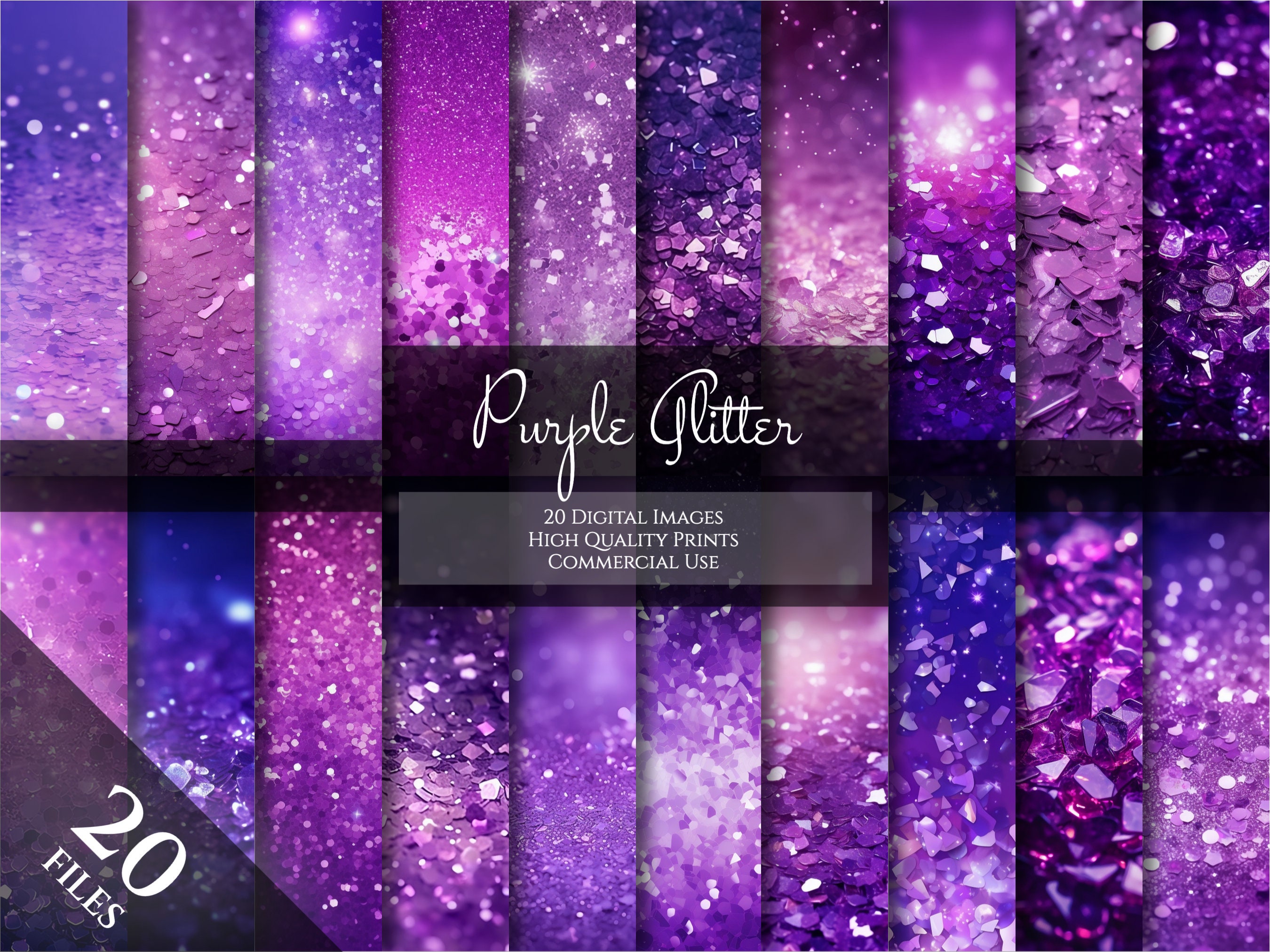 Purple Glitter Digital Paper Printable Scrapbook Paper - Etsy