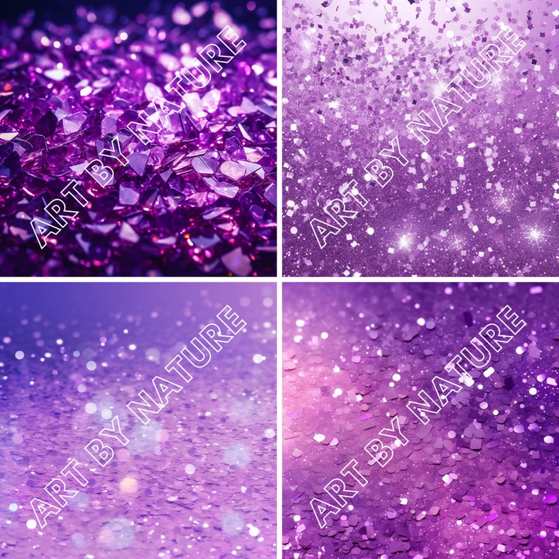 Purple Glitter Digital Paper Printable Scrapbook Paper - Etsy