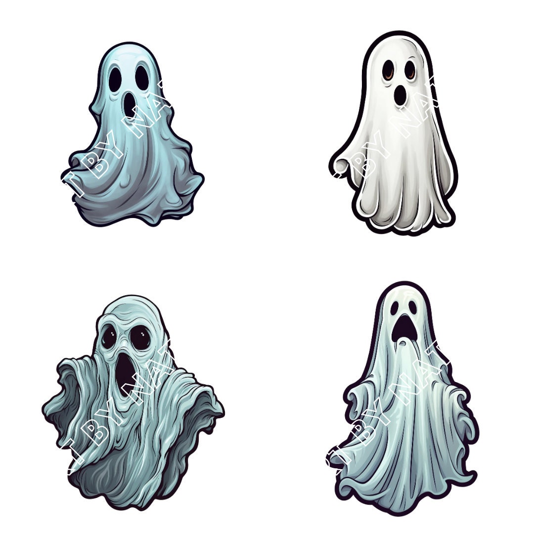 Spooky Ghosts Clipart, Scary PNG Ghost Clipart for Commercial Use ...