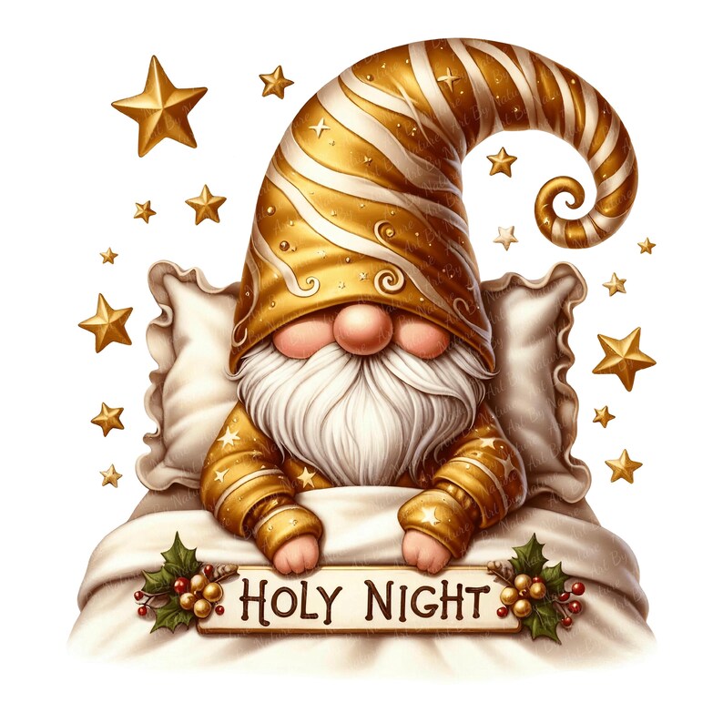 Watercolor Holy Night Gnome Clipart, Christmas PNG (commercial Use) - Etsy