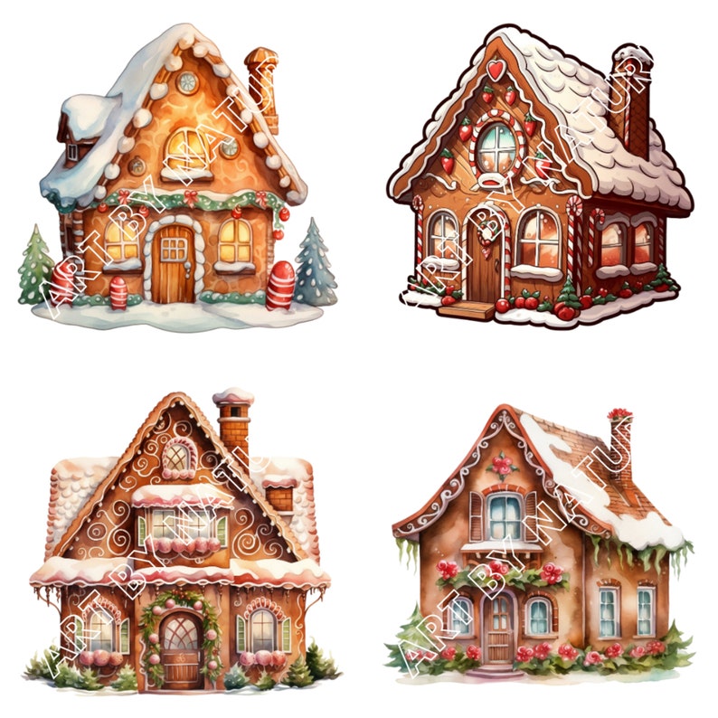 20 Gingerbread House Clipart, Christmas Clipart for Commercial Use ...