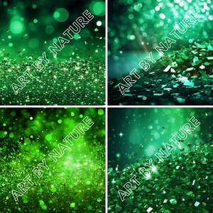 Green Glitter Digital Paper | Printable Scrapbook Paper Iridescent ...
