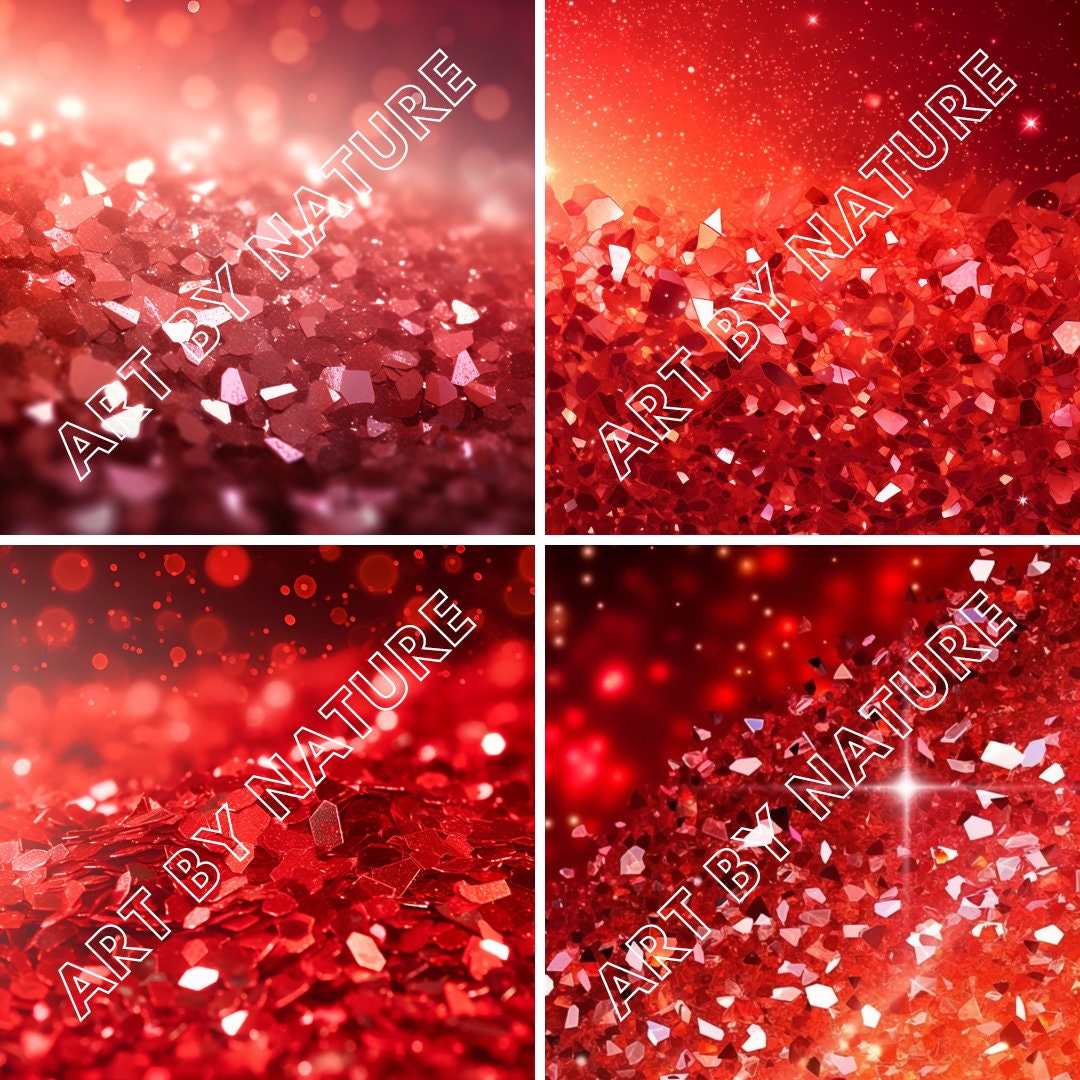 Red Glitter Digital Paper | Printable Scrapbook Paper Iridescent ...