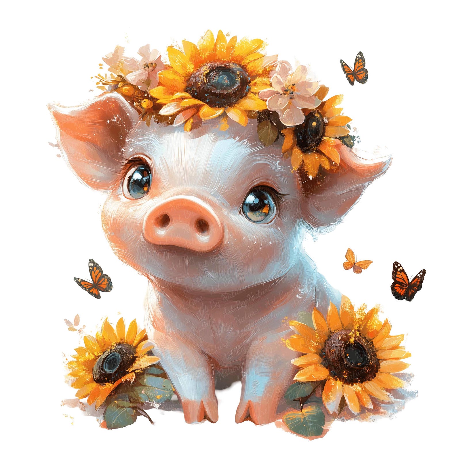 32 Adorable Watercolor Pigs Clipart Bundle for Commercial Use, Cute ...
