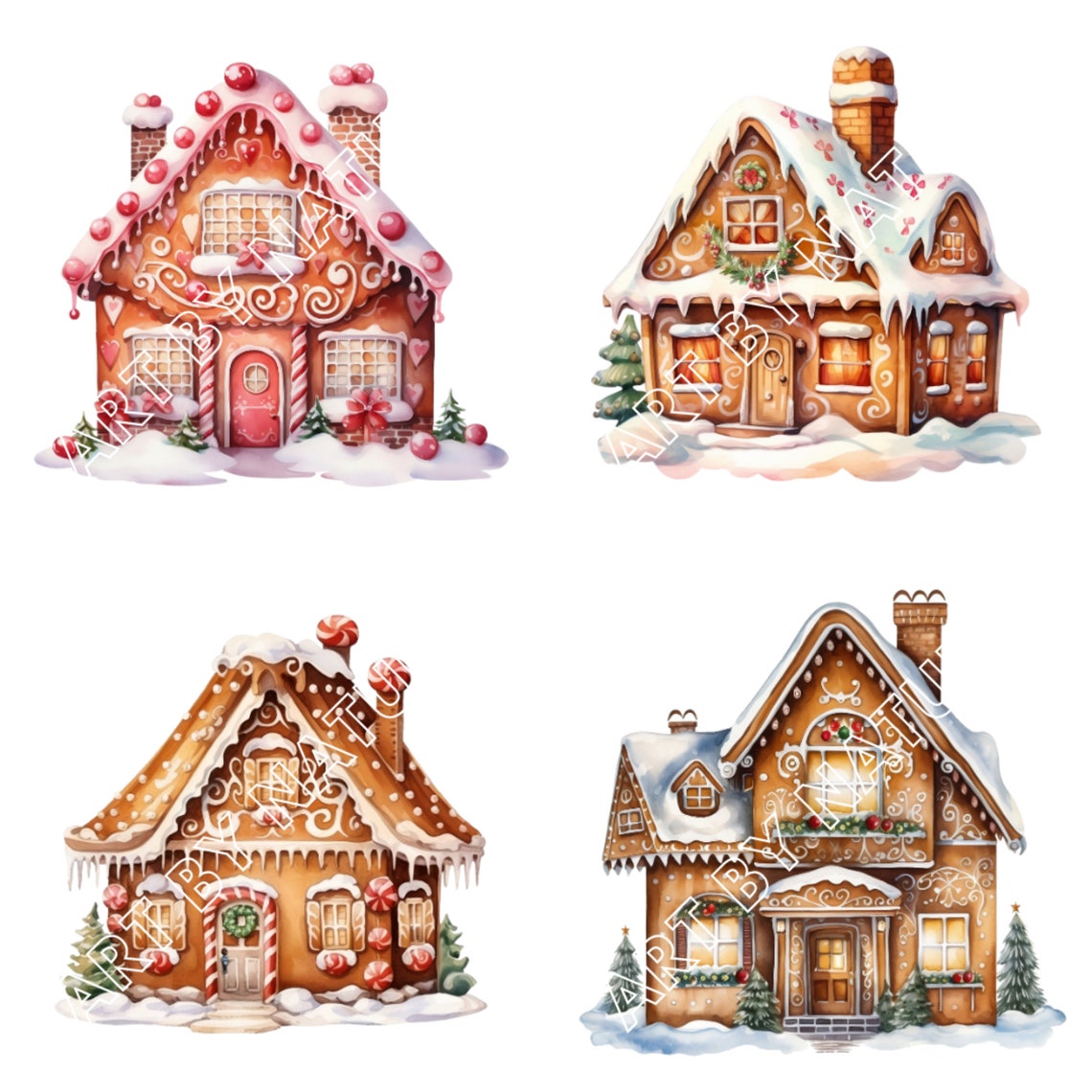 20 Gingerbread House Clipart, Christmas Clipart for Commercial Use ...