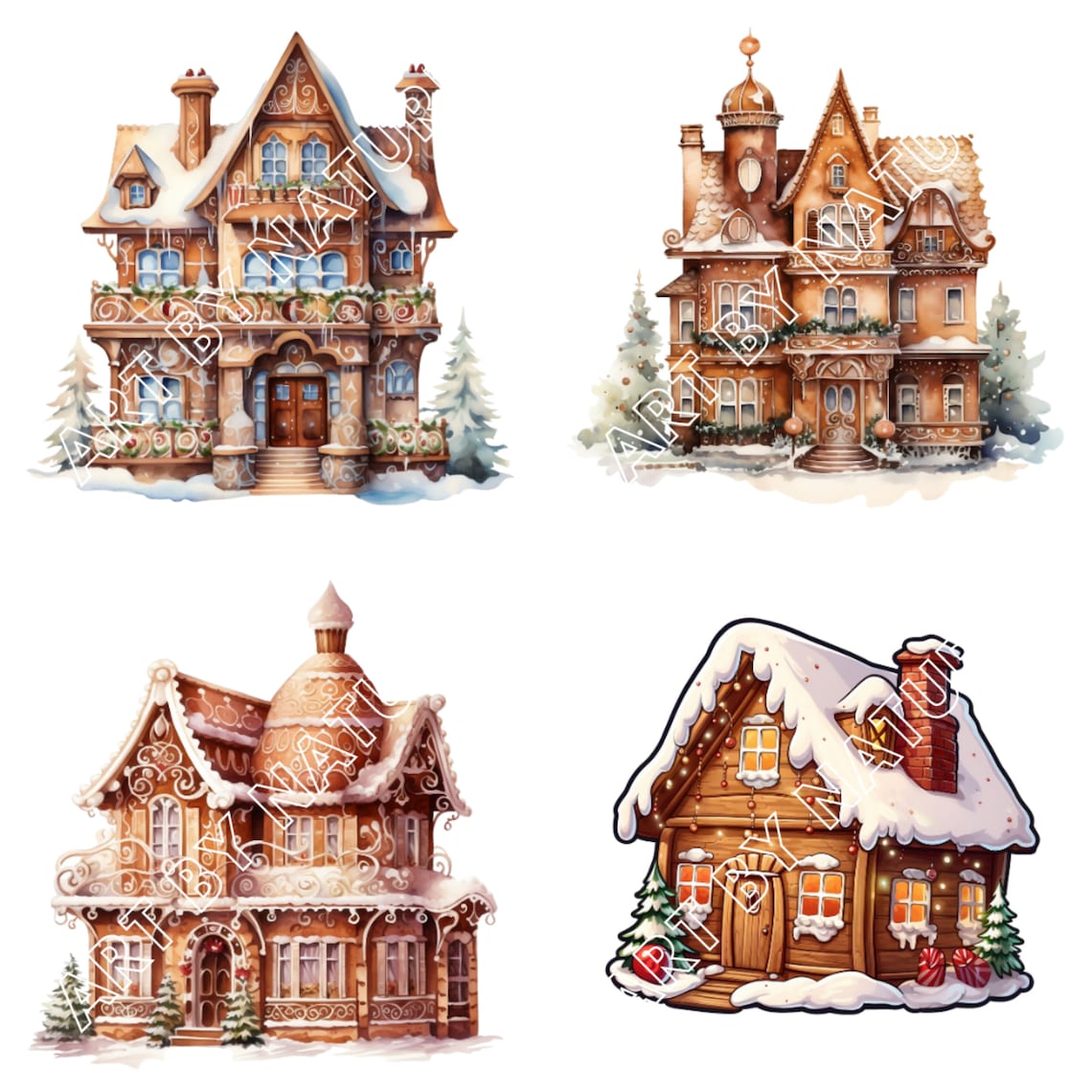 20 Gingerbread House Clipart, Christmas Clipart for Commercial Use ...