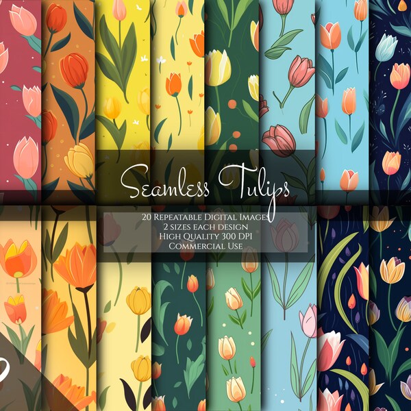 Tulip Scrapbook Paper - Etsy