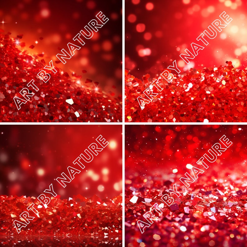 Red Glitter Digital Paper | Printable Scrapbook Paper Iridescent ...