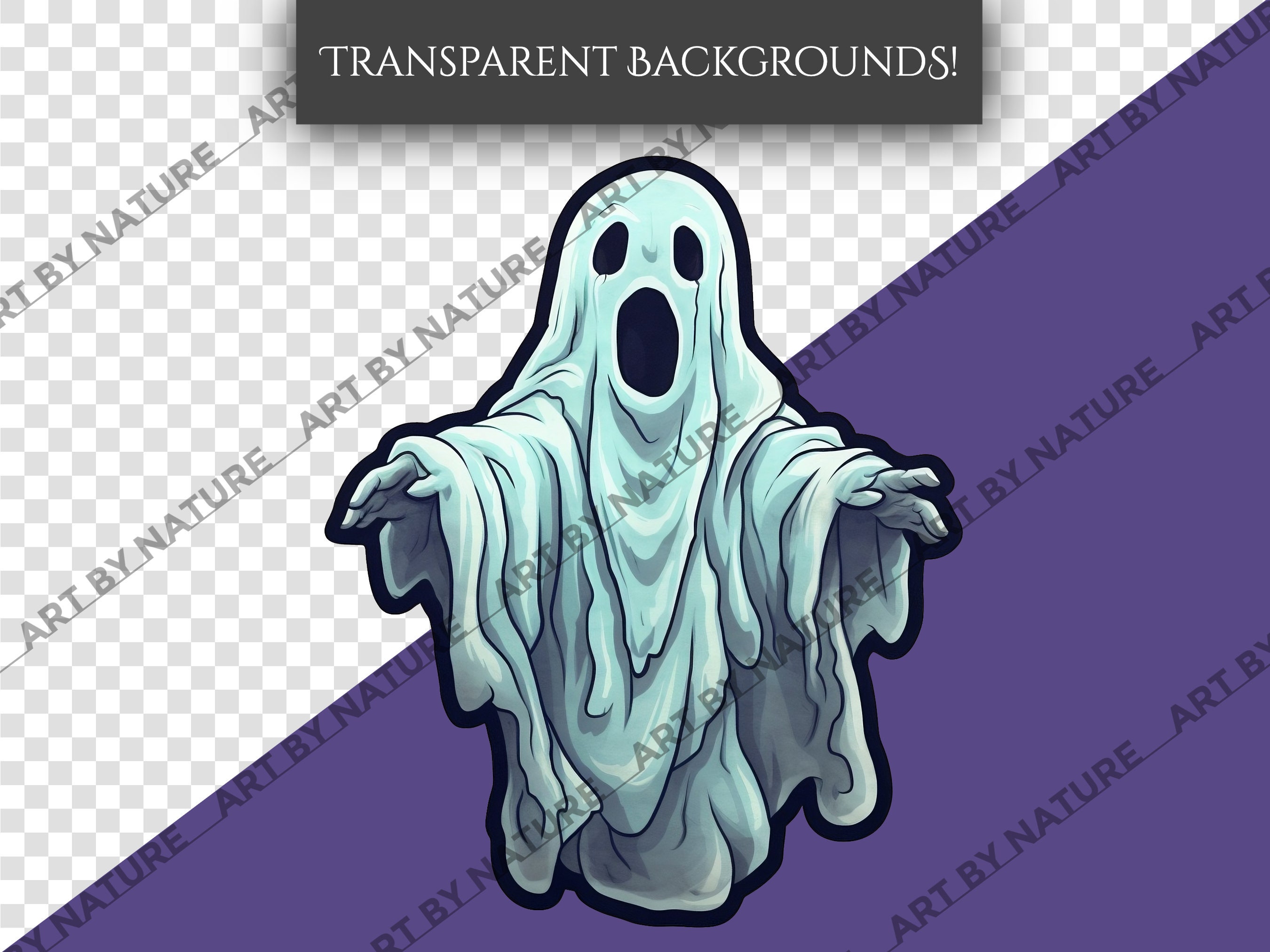 Spooky Ghosts Clipart, Scary PNG Ghost Clipart for Commercial Use ...