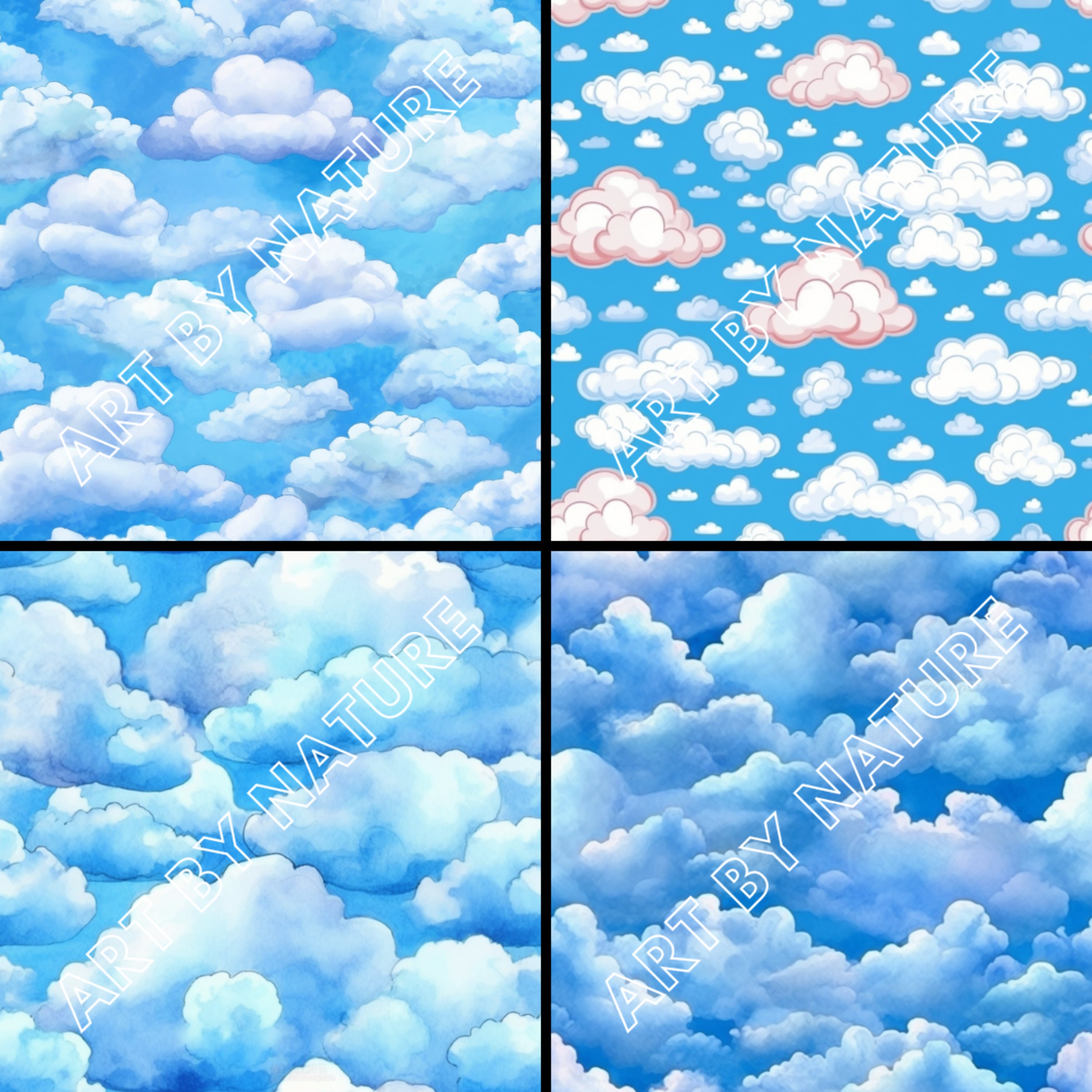 Clouds Seamless Digital Paper Printable Scrapbook Paper - Etsy