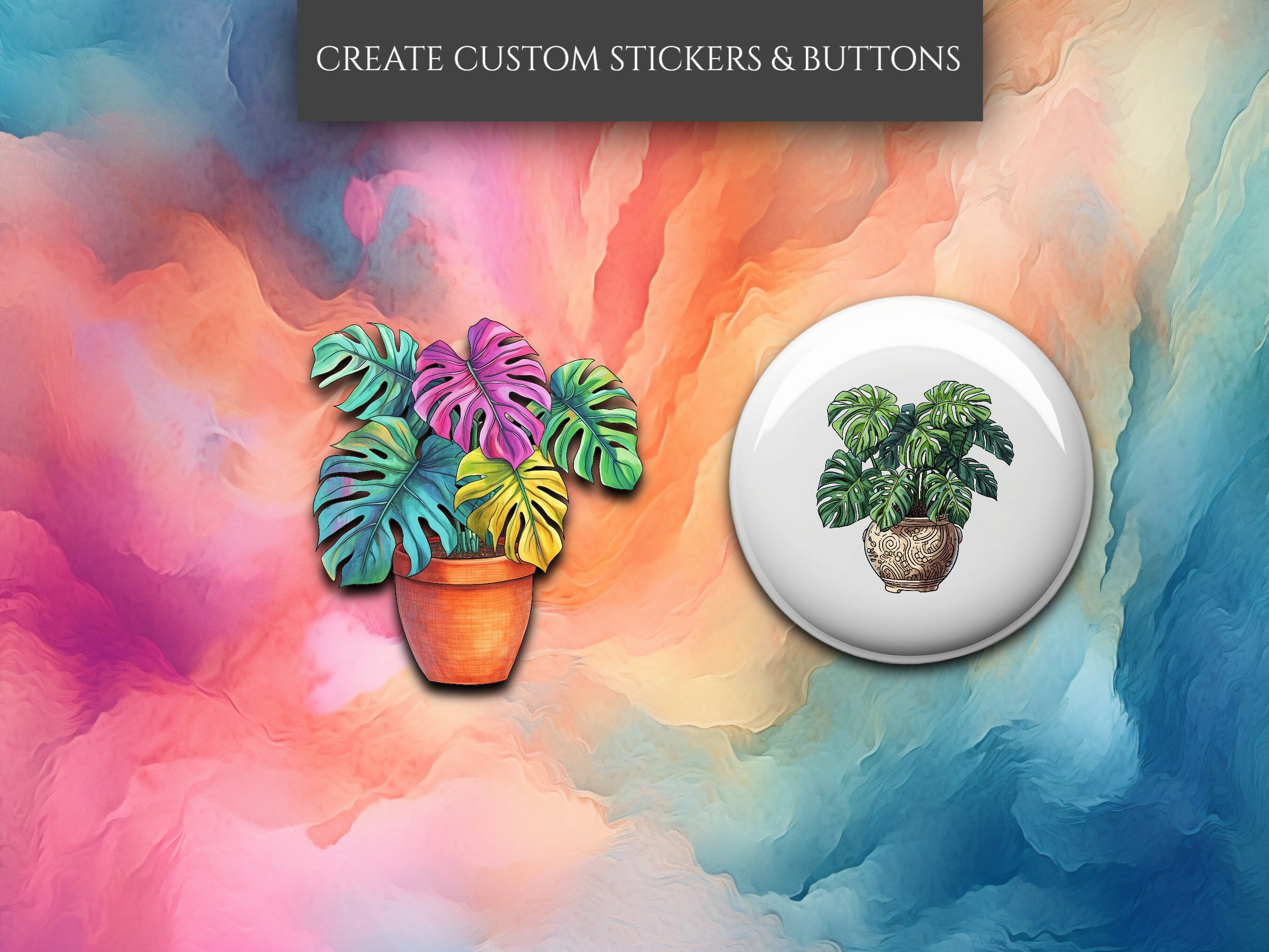 Potted Monstera PNG Clipart Bundle, Digital Monstera Graphics, Instant ...