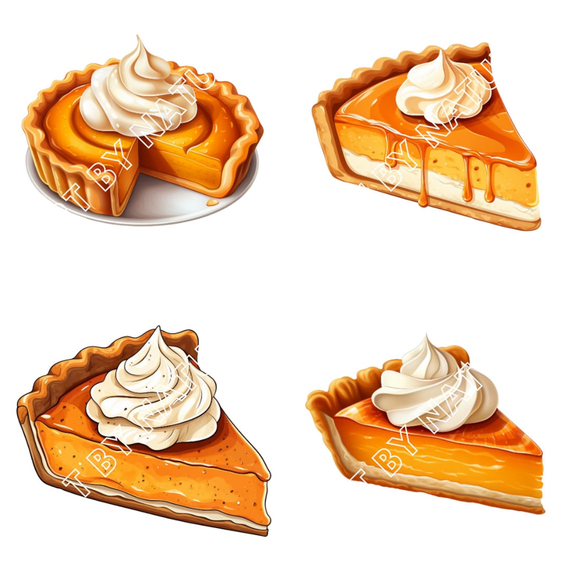 Pumpkin Pie Watercolor Clipart, Pumpkin Pie Clipart, Pumpkin Pie Png ...