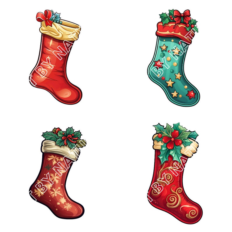 Christmas Stocking Clipart, Commercial Use Transparent Pngs, Junk ...