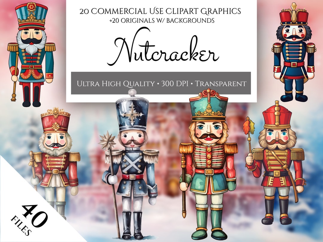 Nutcracker Clipart Pack - 20 High Quality PNG Christmas Nutcracker ...