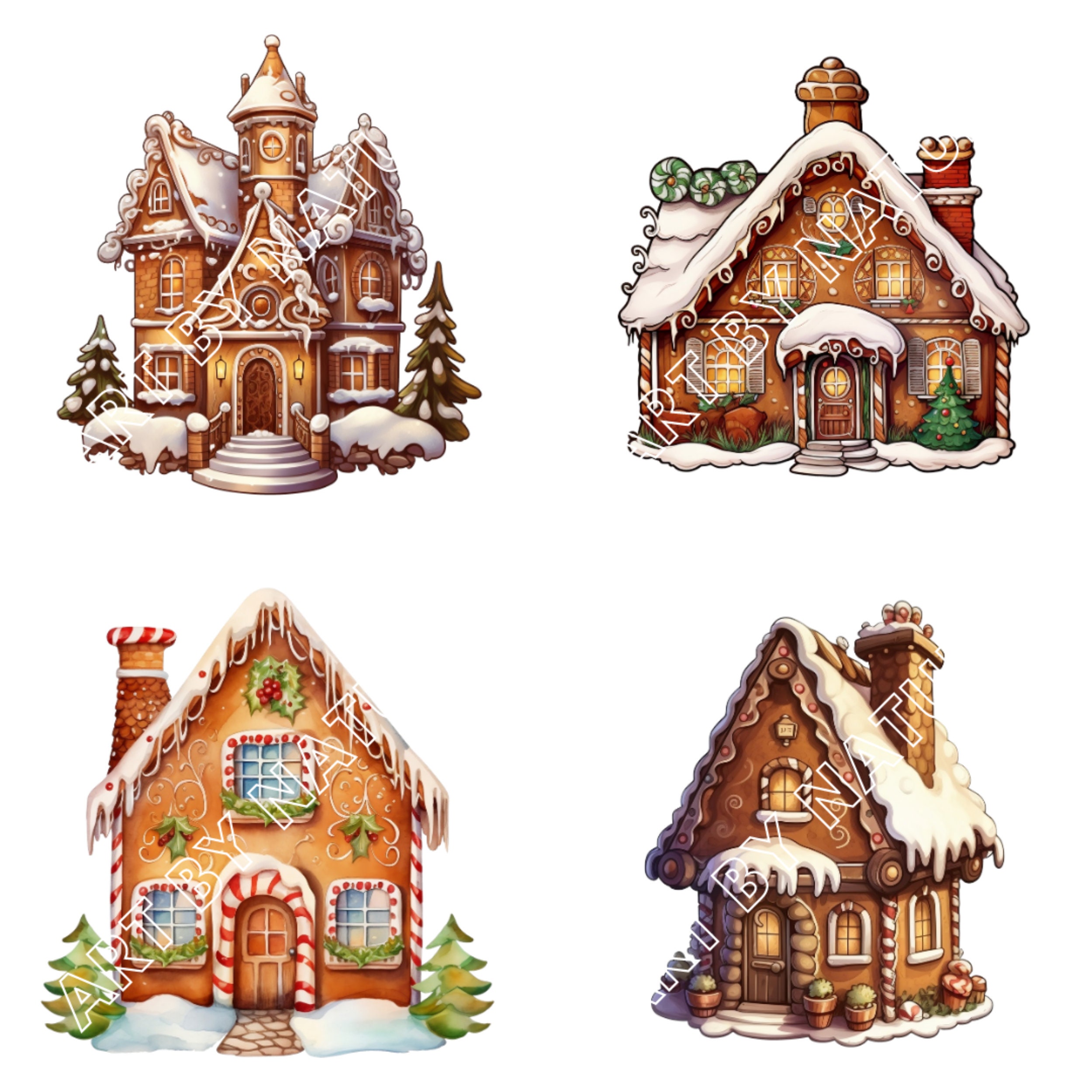 20 Gingerbread House Clipart, Christmas Clipart for Commercial Use ...