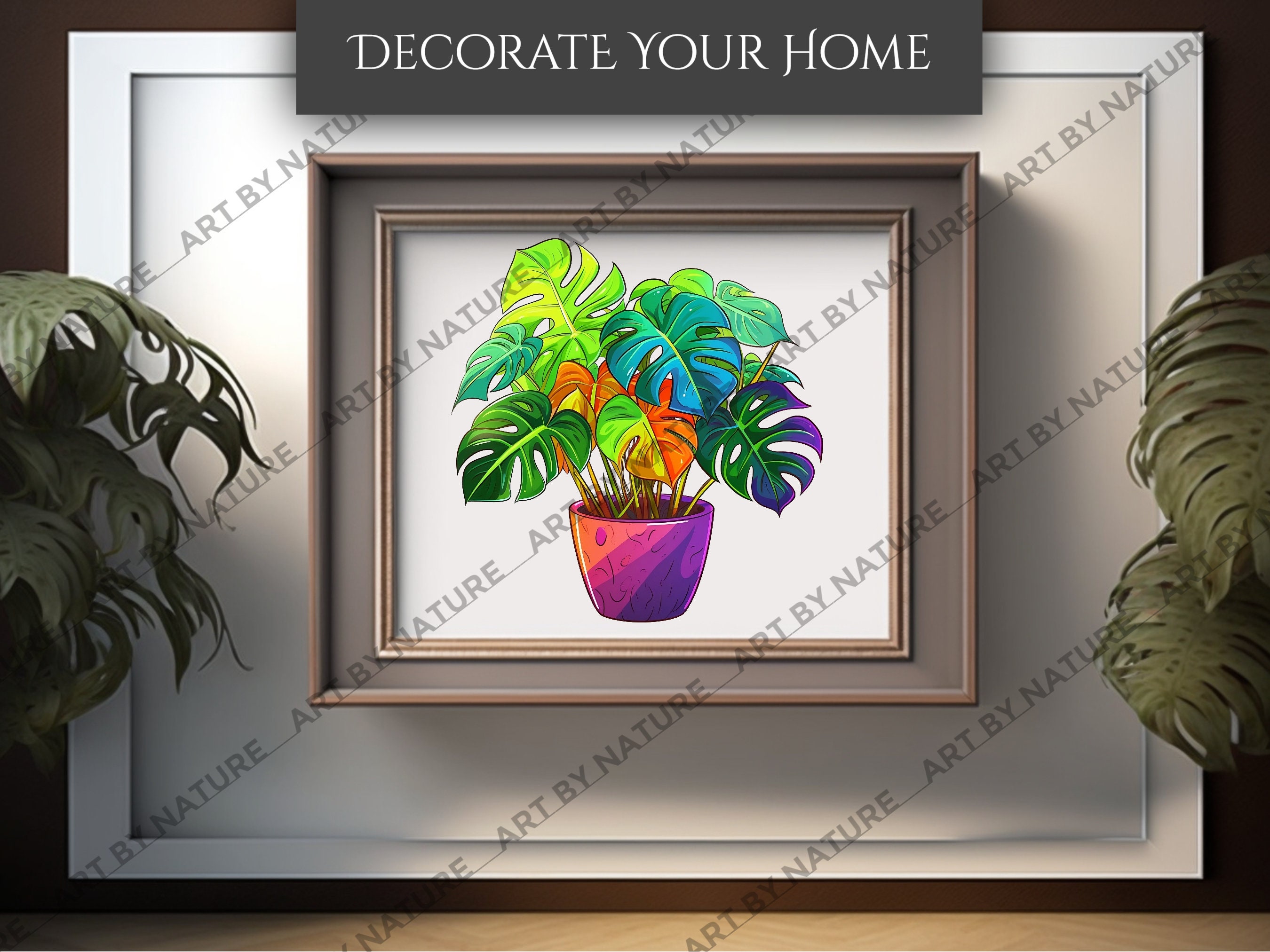 Potted Monstera PNG Clipart Bundle, Digital Monstera Graphics, Instant ...