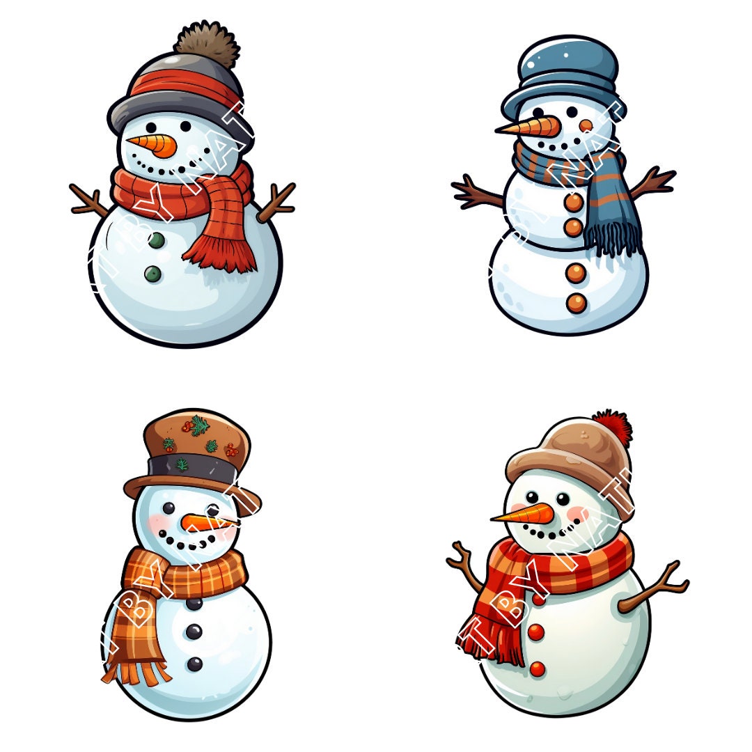 Snowman Clipart, Commercial Use Transparent Pngs, Digital Planner, Junk ...