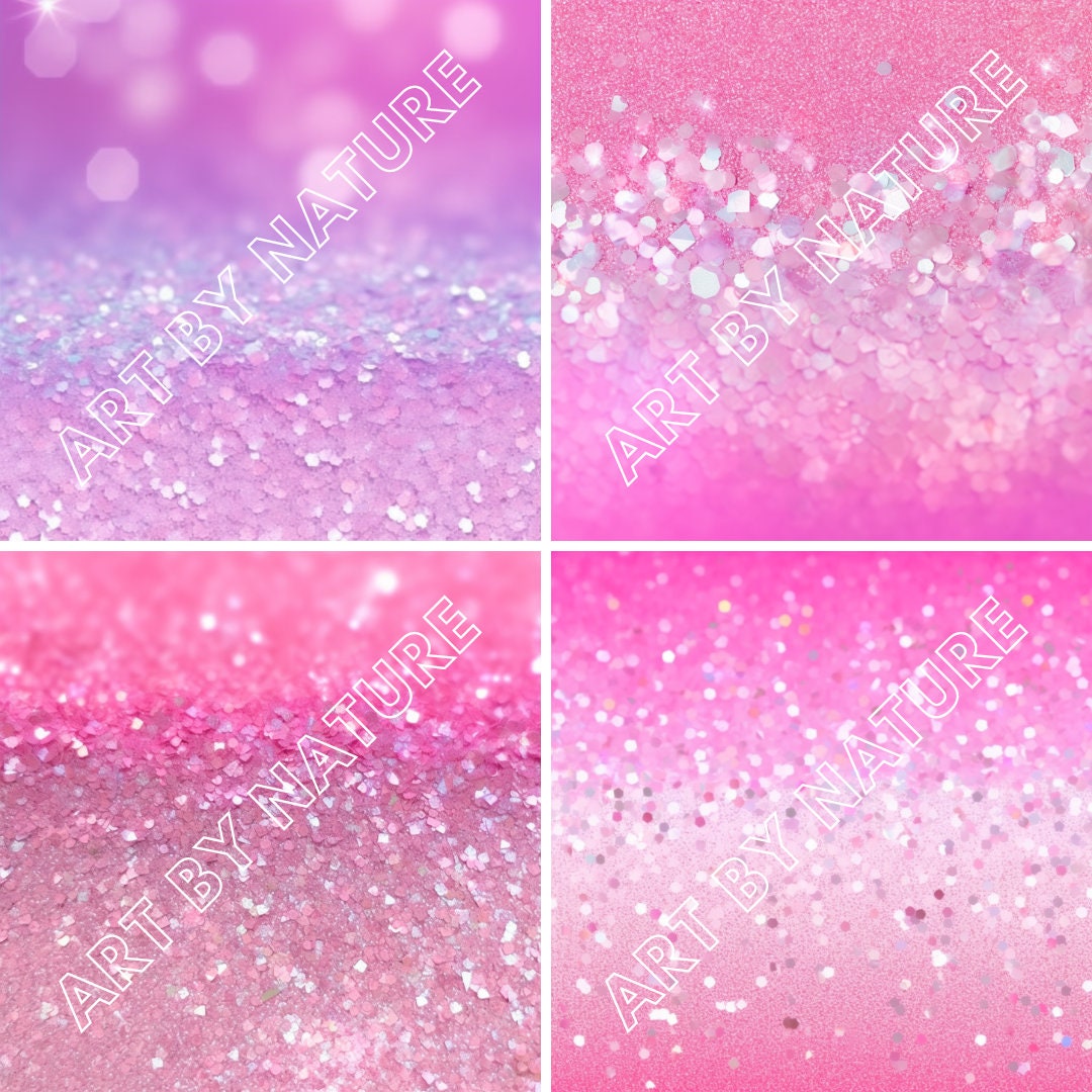 Pink Glitter Digital Paper Printable Scrapbook Paper Iridescent Texture ...