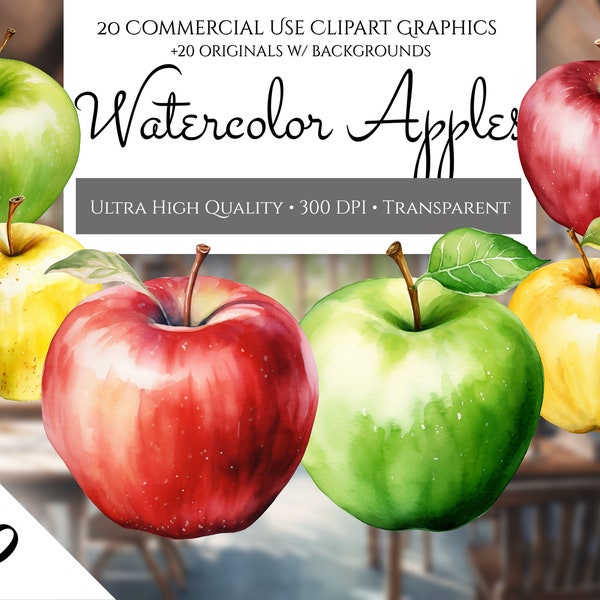 Golden Delicious Apple Clipart - Etsy