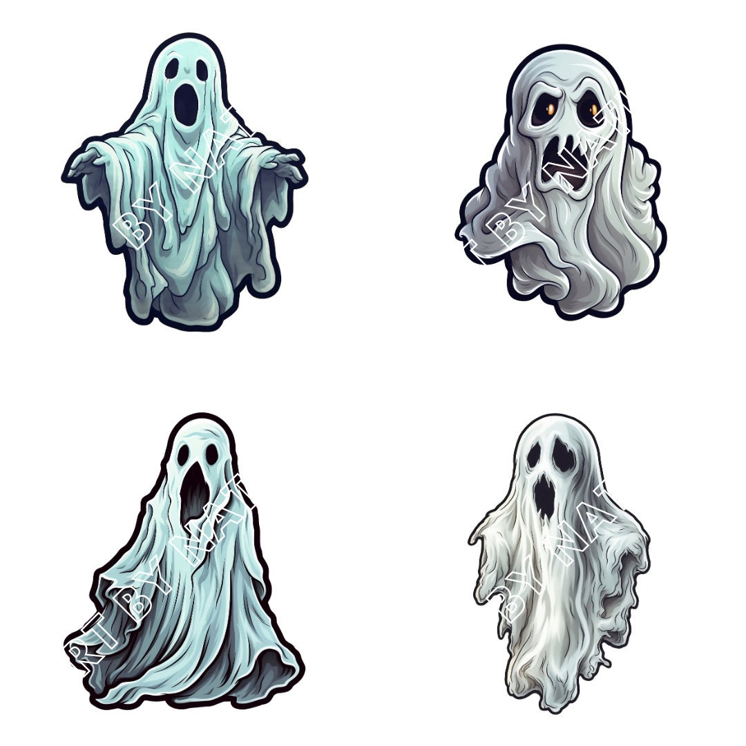 Spooky Ghosts Clipart, Scary PNG Ghost Clipart for Commercial Use ...