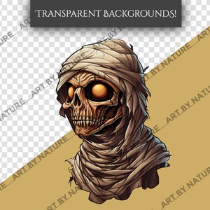 Spooky Mummies Clipart, 20 Scary PNG Mummy Clipart for Commercial Use ...
