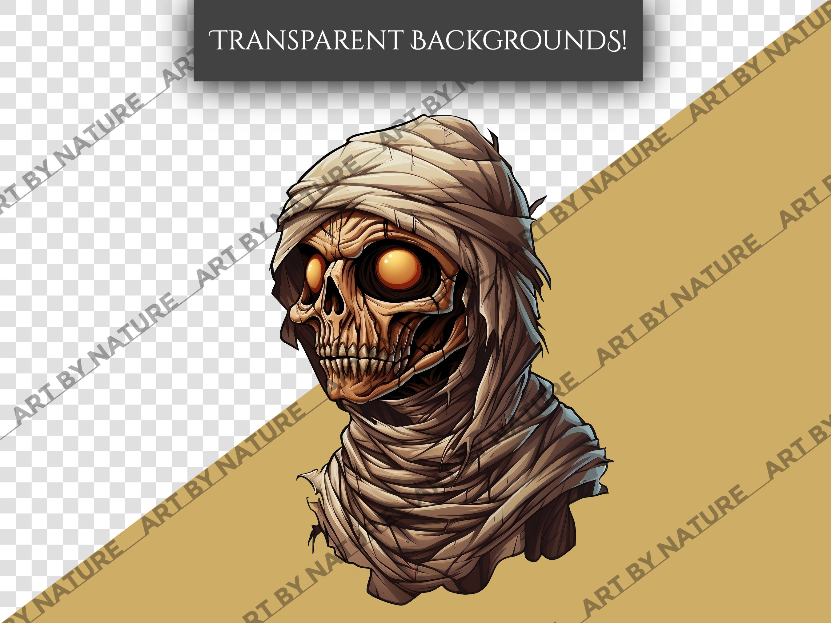 Spooky Mummies Clipart, 20 Scary PNG Mummy Clipart for Commercial Use ...