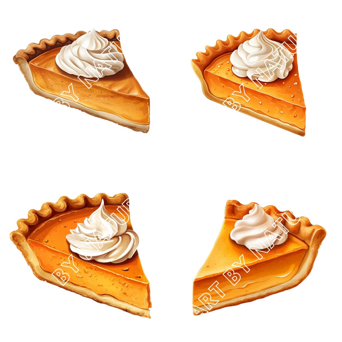 Pumpkin Pie Watercolor Clipart, Pumpkin Pie Clipart, Pumpkin Pie Png ...