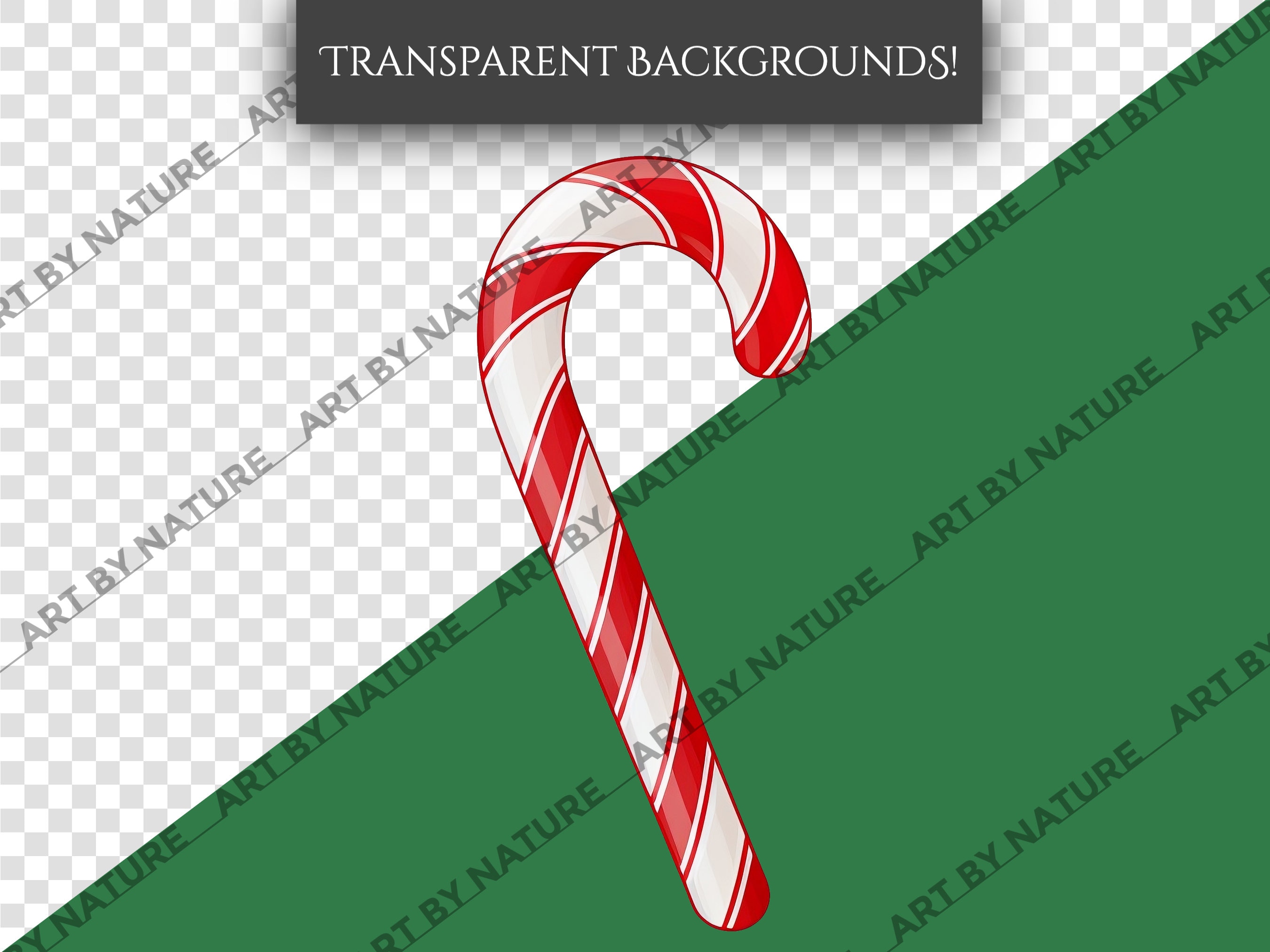 Christmas Candy Cane Clipart Pack, 20 Transparent Pngs for Commercial ...