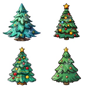 Christmas Tree PNG Clipart Pack for Commercial Use, Junk Journal ...