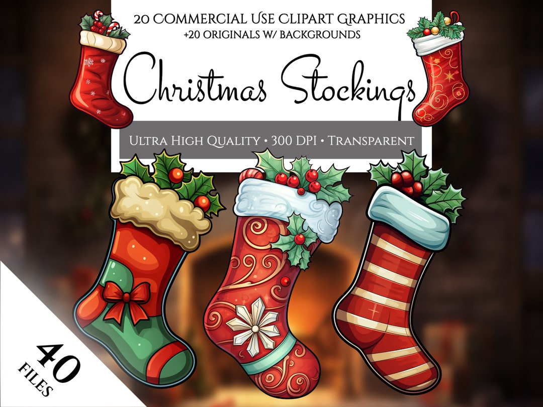 Christmas Stocking Clipart, Commercial Use Transparent Pngs, Junk ...