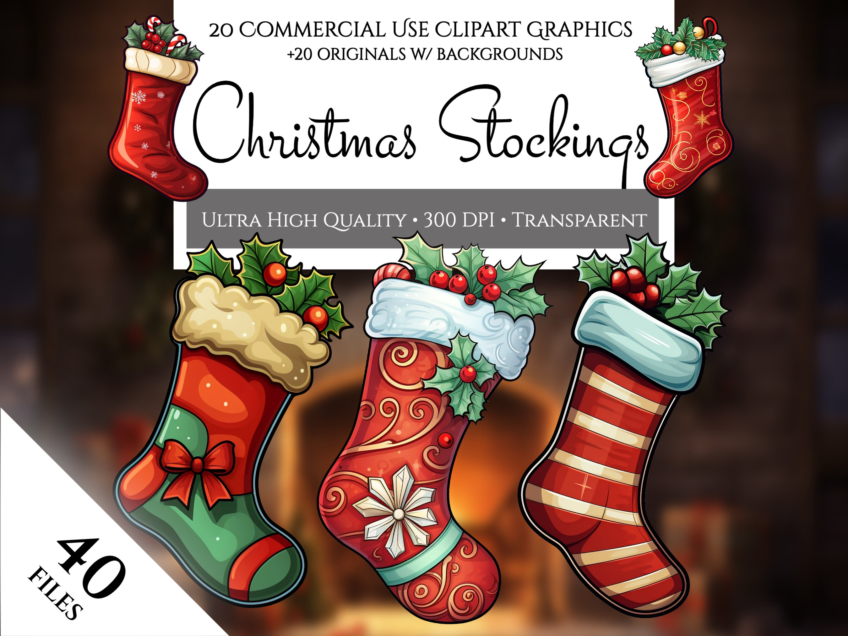 Christmas Stocking Clipart, Commercial Use Transparent Pngs, Junk ...