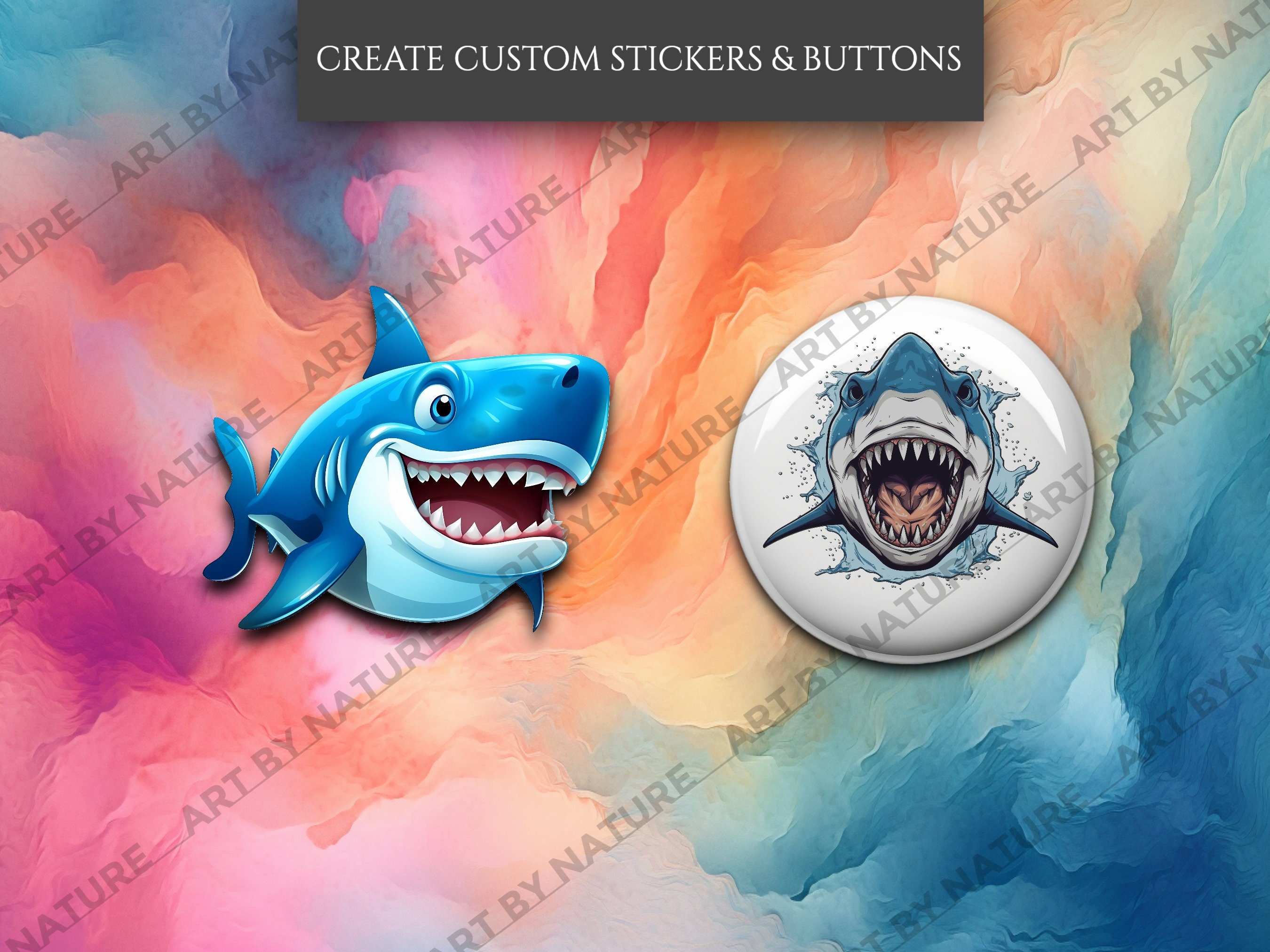 Sharks Clipart Pack, Clipart for Commercial Use, Transparent Pngs ...