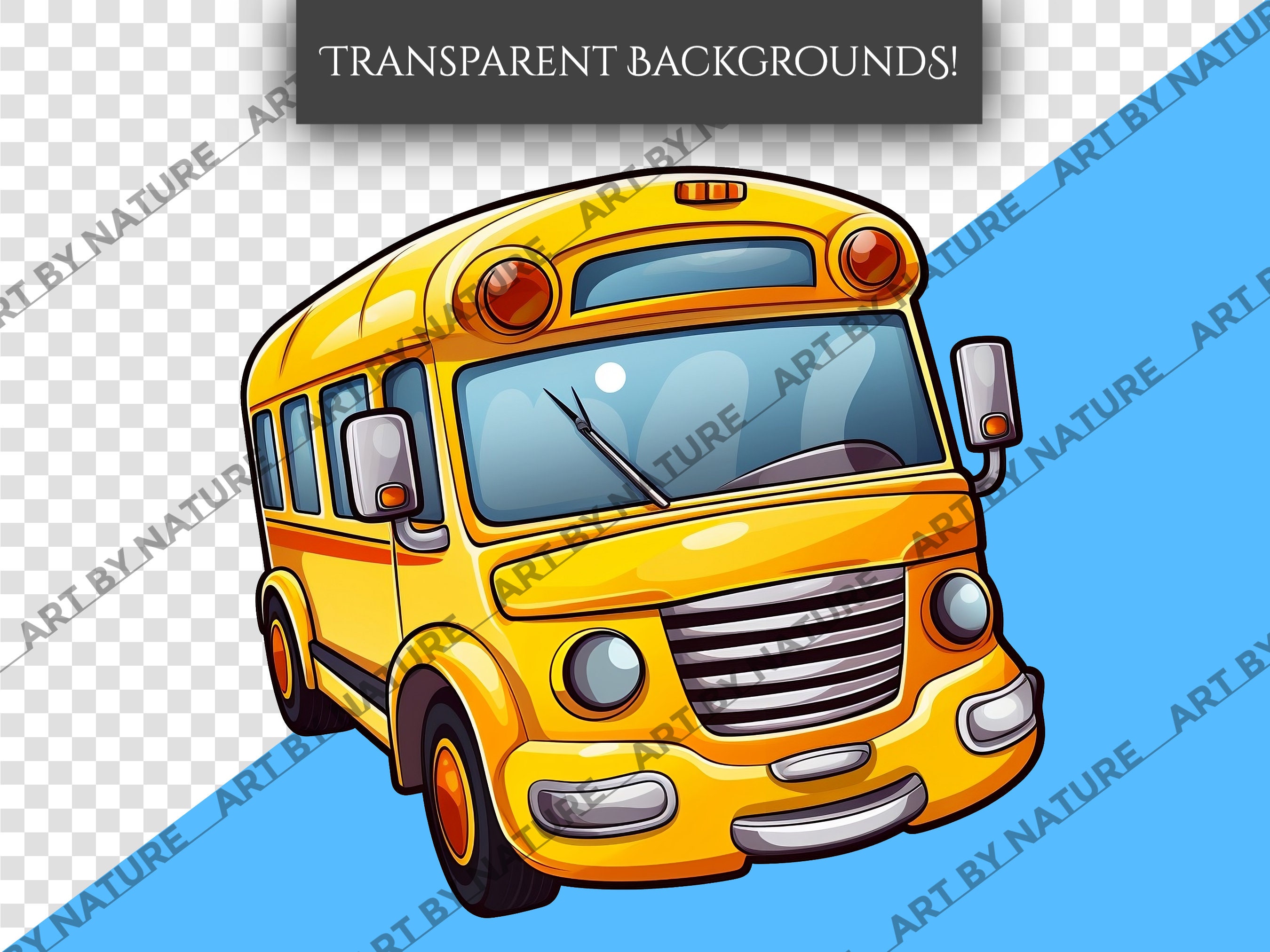 School Bus Clipart: Back to School PNG Files, Commercial Use - Etsy