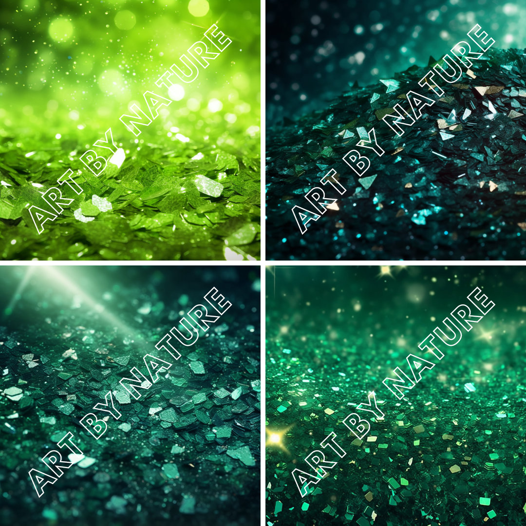 Green Glitter Digital Paper | Printable Scrapbook Paper Iridescent ...