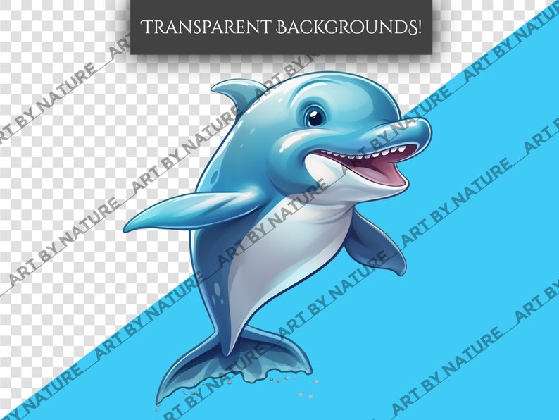Dolphin Clipart Pack, Clipart for Commercial Use, Transparent Pngs ...