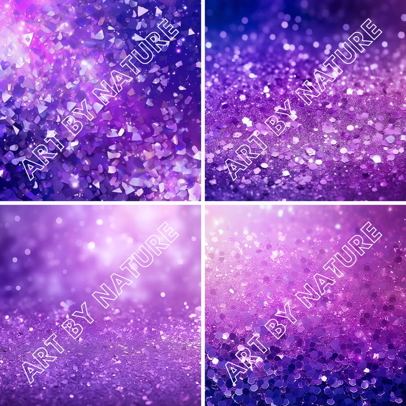 Purple Glitter Digital Paper Printable Scrapbook Paper - Etsy