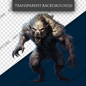 Werewolf PNG Clipart Bundle: Halloween Digital Download (commercial Use ...