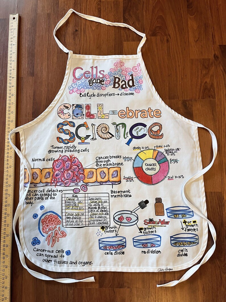 Science Teacher Apron - Cells Gone Bad, Hand-illustrated - Etsy