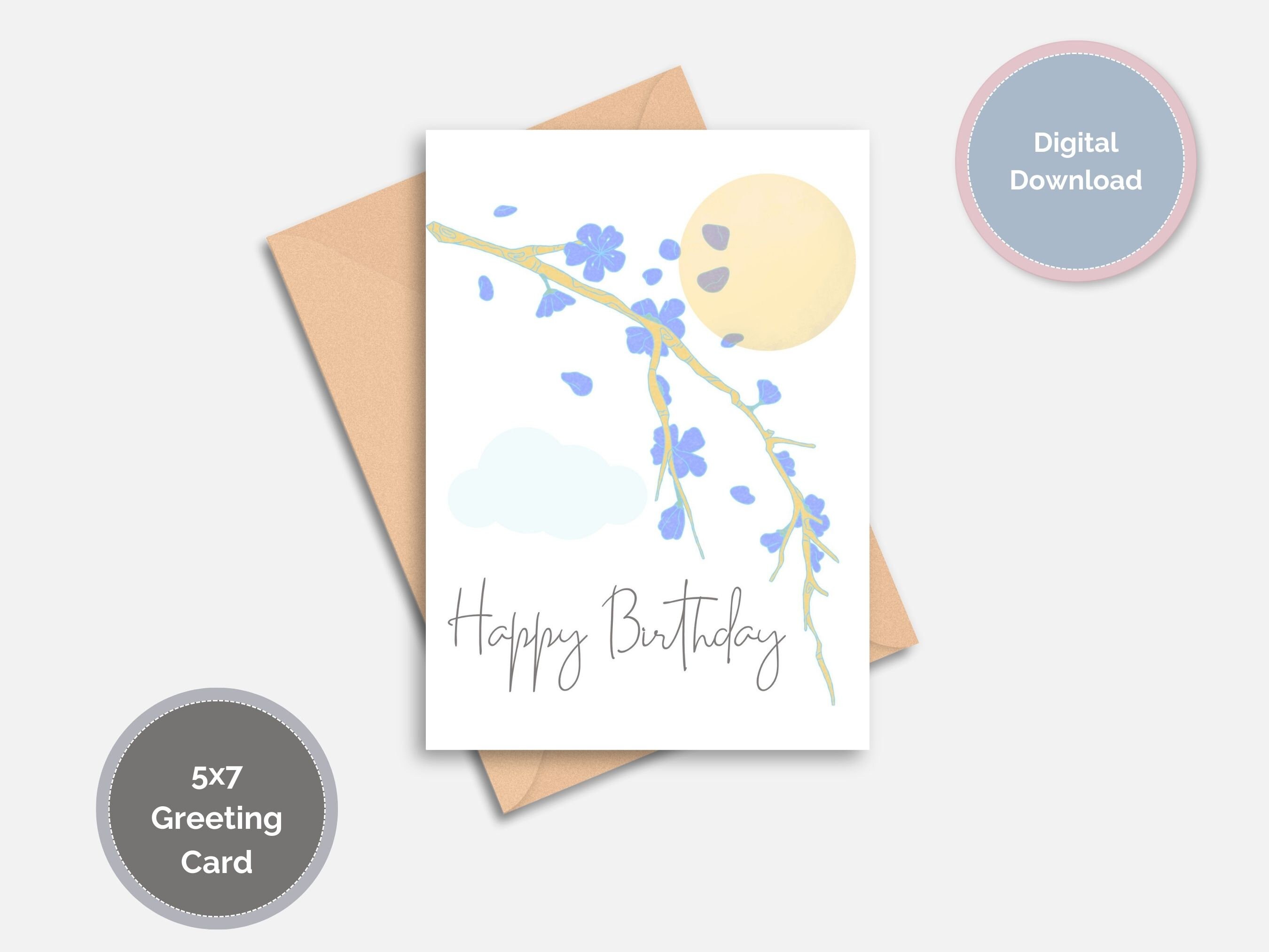Simple Birthday Printable Card | Digital Download Card | Digital ...