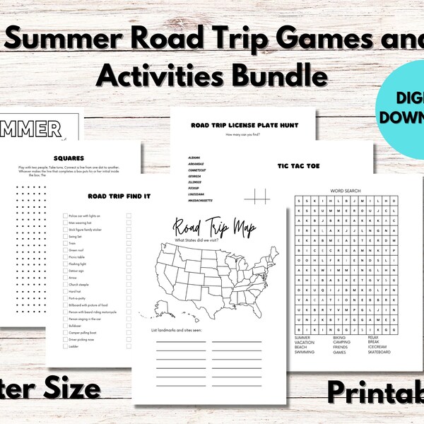 Kids Road Trip Games Printable, Travel Activities, Road Trip Games ...