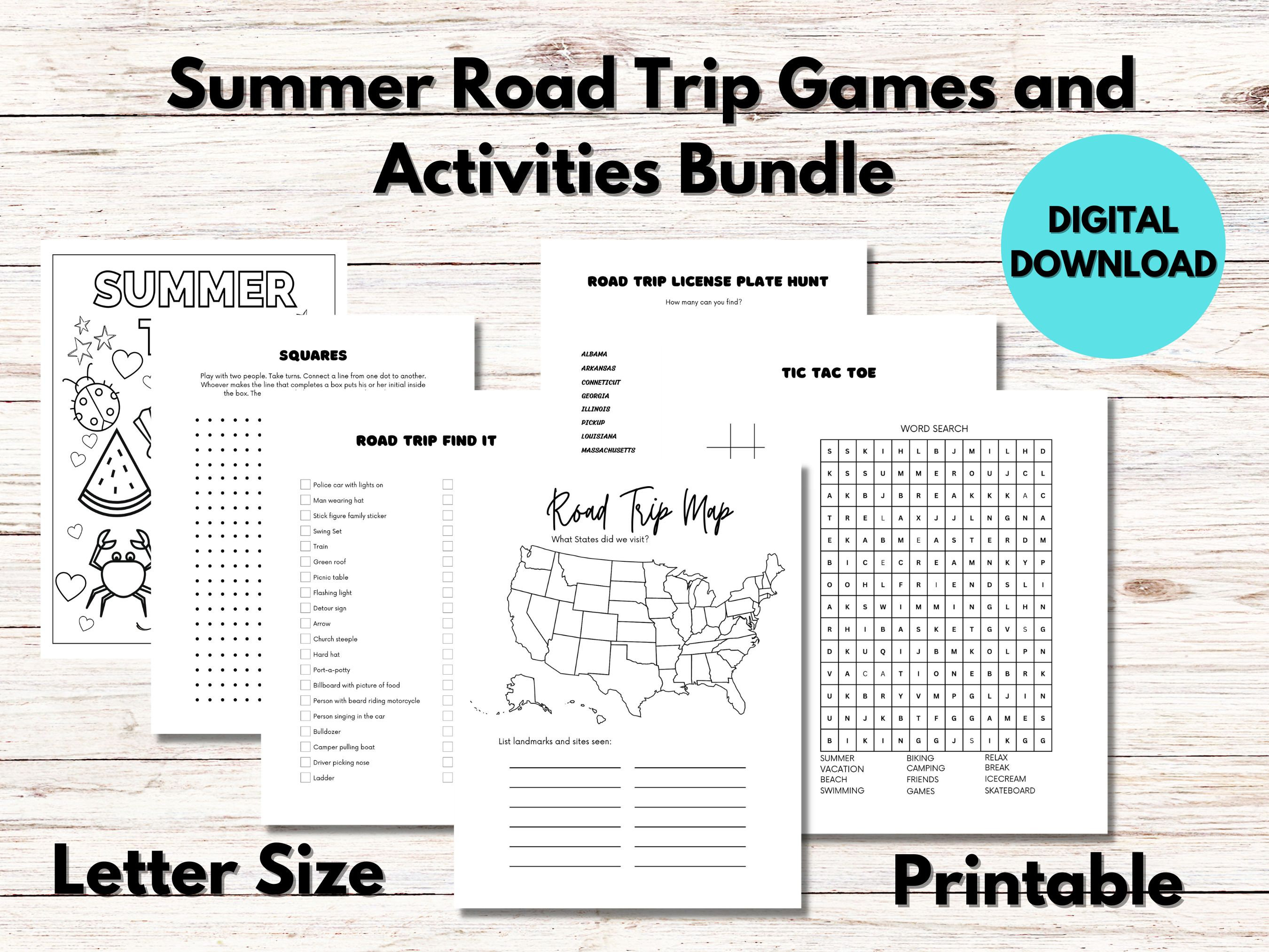Kids Road Trip Games Printable Travel Activities Road Trip - Etsy