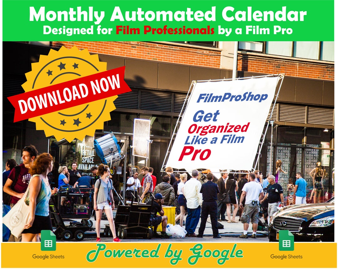 Calendar Template for Film Productions in Google Sheet - Etsy