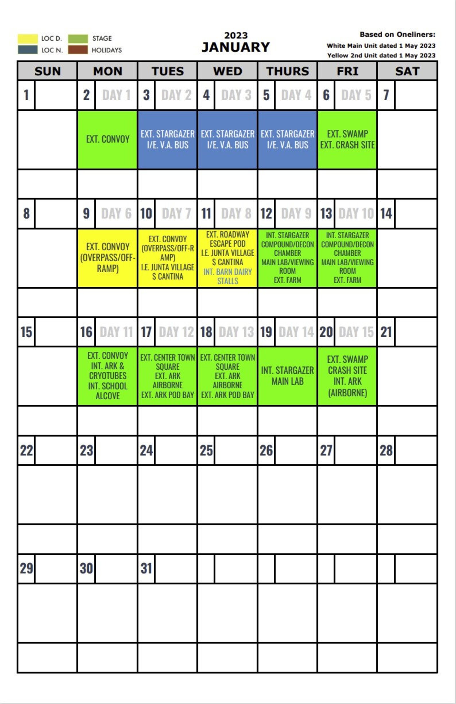 Calendar Template for Film Productions in Google Sheet - Etsy