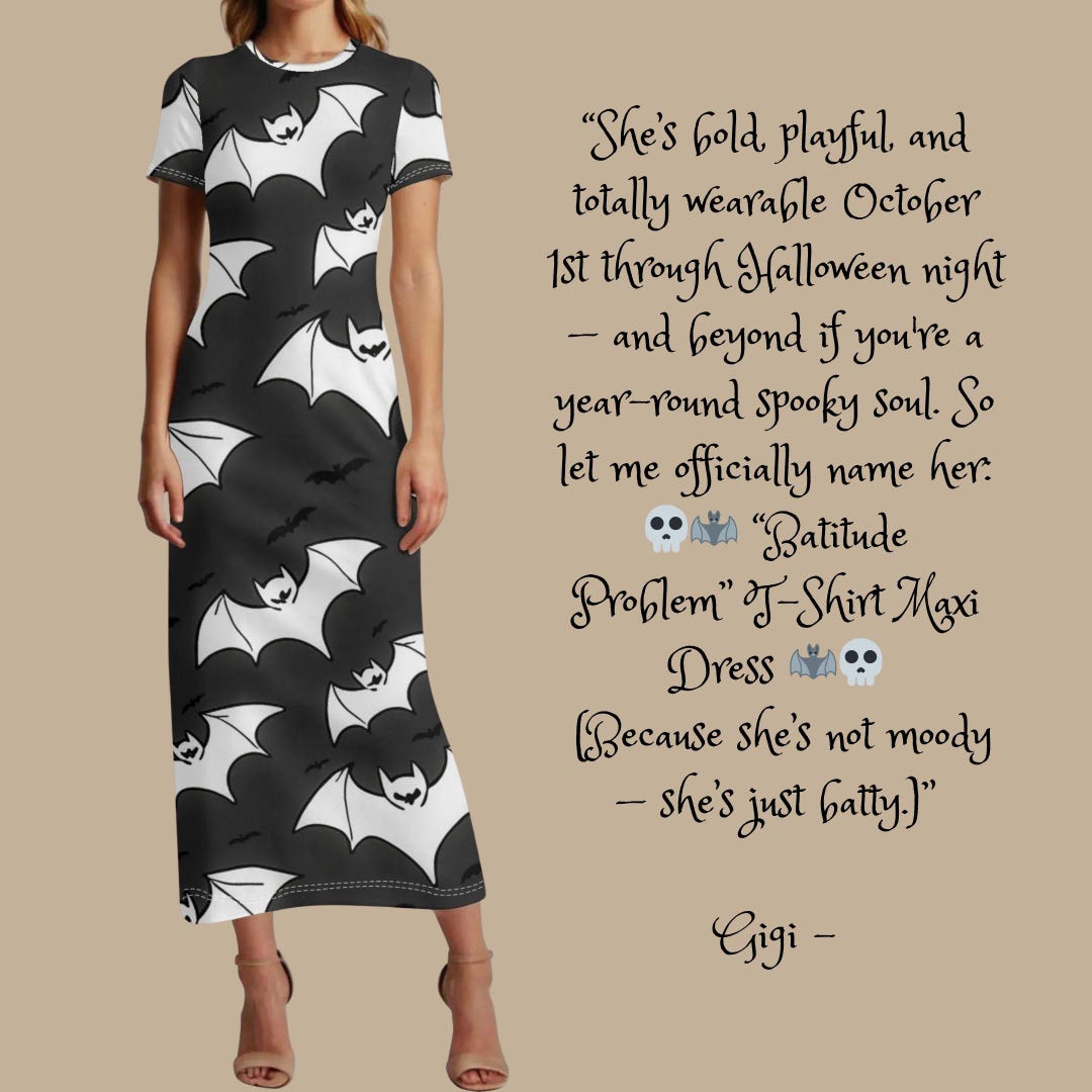 Bat Print T-shirt Maxi Dress – Gothic Halloween Party Costume - Etsy